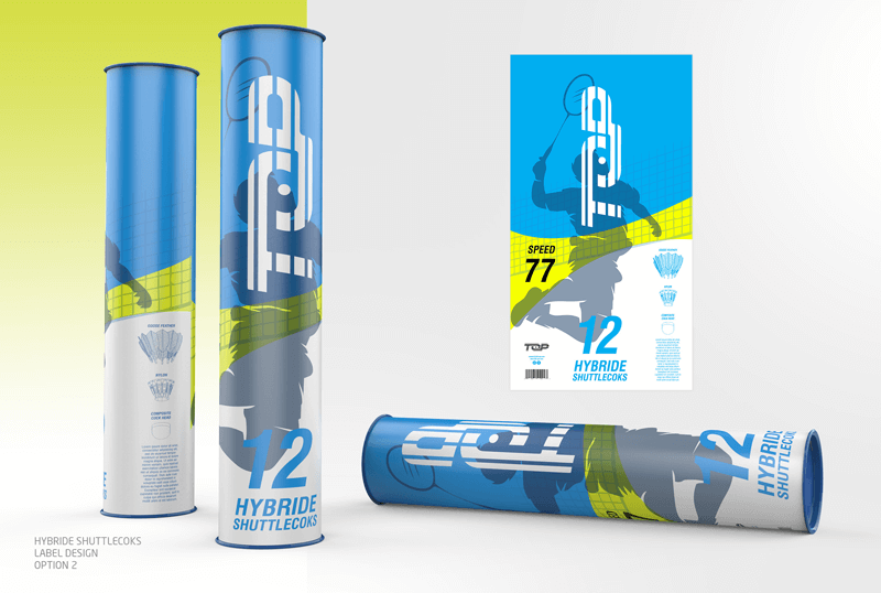 Shuttlecock box label design - Chamila Maldeniya