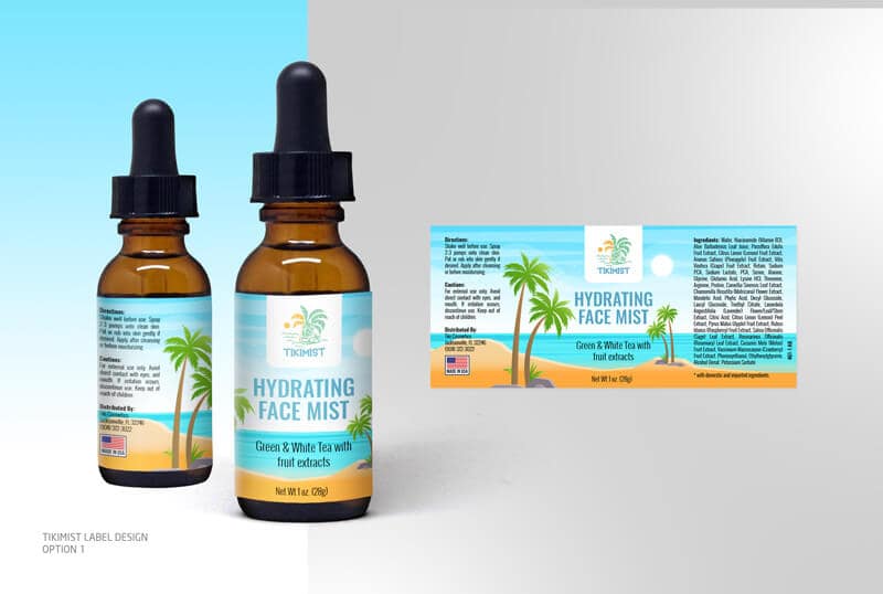 Face Mist Amber Bottle label - Chamila Maldeniya