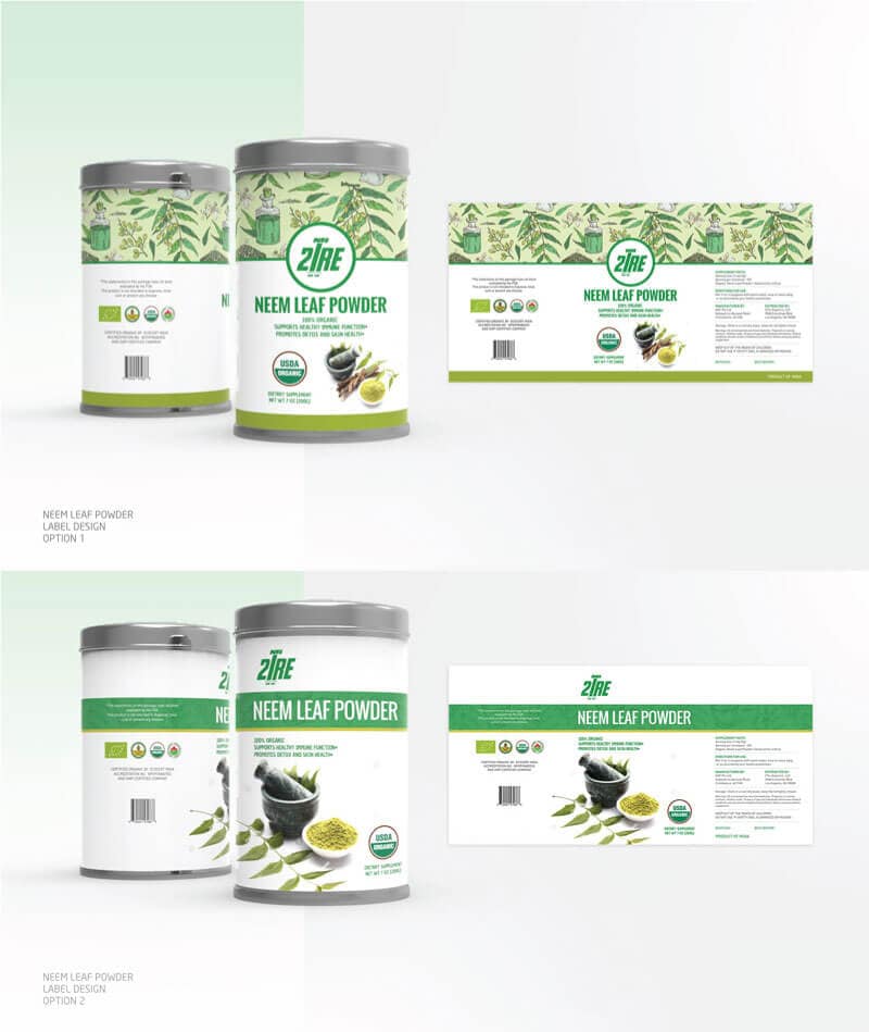 NEEM Leaf powder label design - Chamila Maldeniya