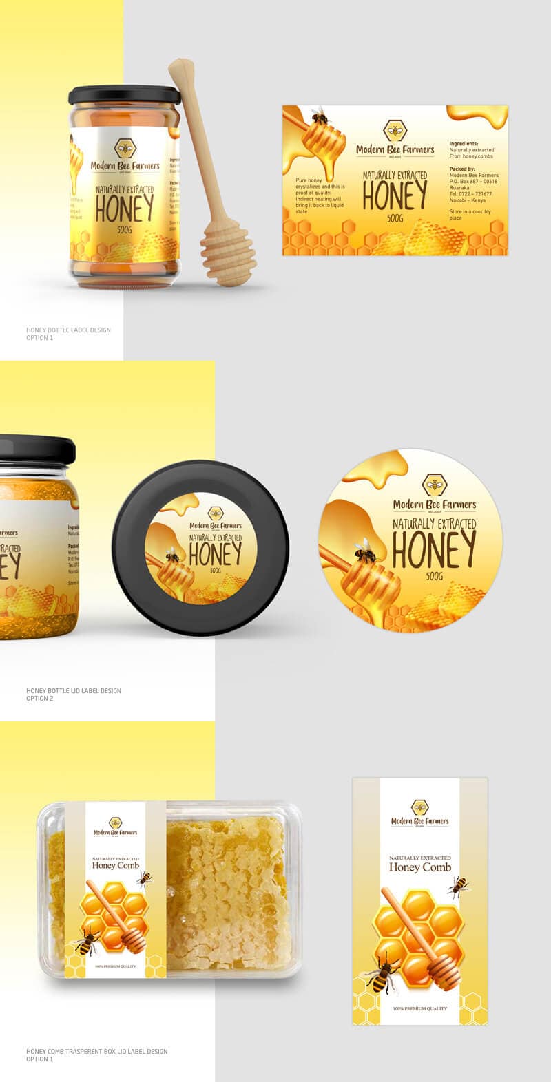 A Modern design for naturally extracted honey comb label - Chamila ...