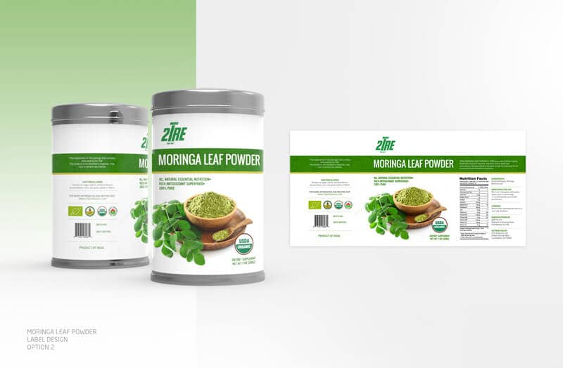 Moringa leaf powder labels - Chamila Maldeniya