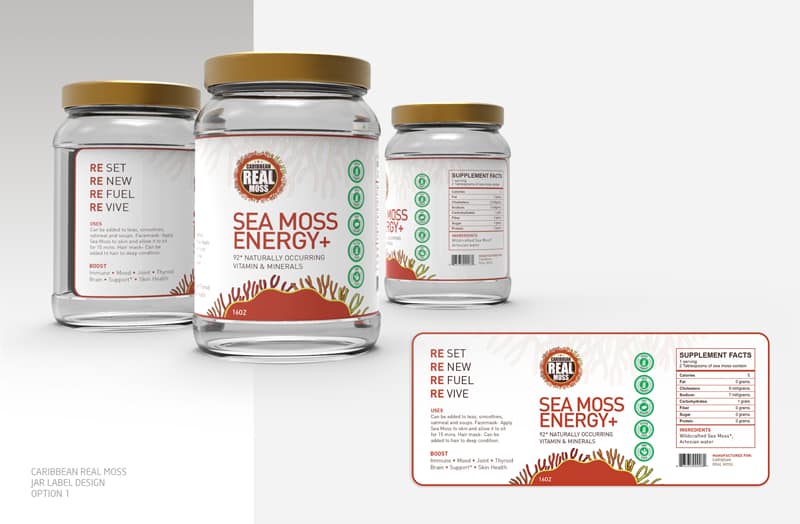 Sea moss gel label design - Chamila Maldeniya